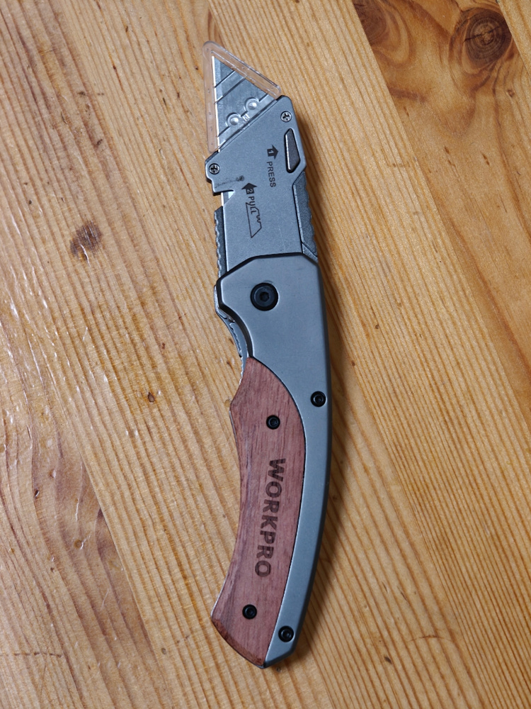 WORKPRO Многофункциональный нож с деревянной ручкой и 10 быстросменными лезвиями купить на OZON ...