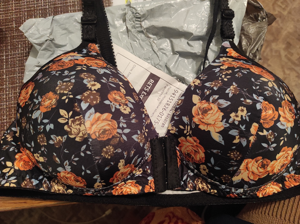 Комплект белья Женский Aueoeo черный Застежка BOA Микрокоттон, размер 95A, 100A Повседневный ...