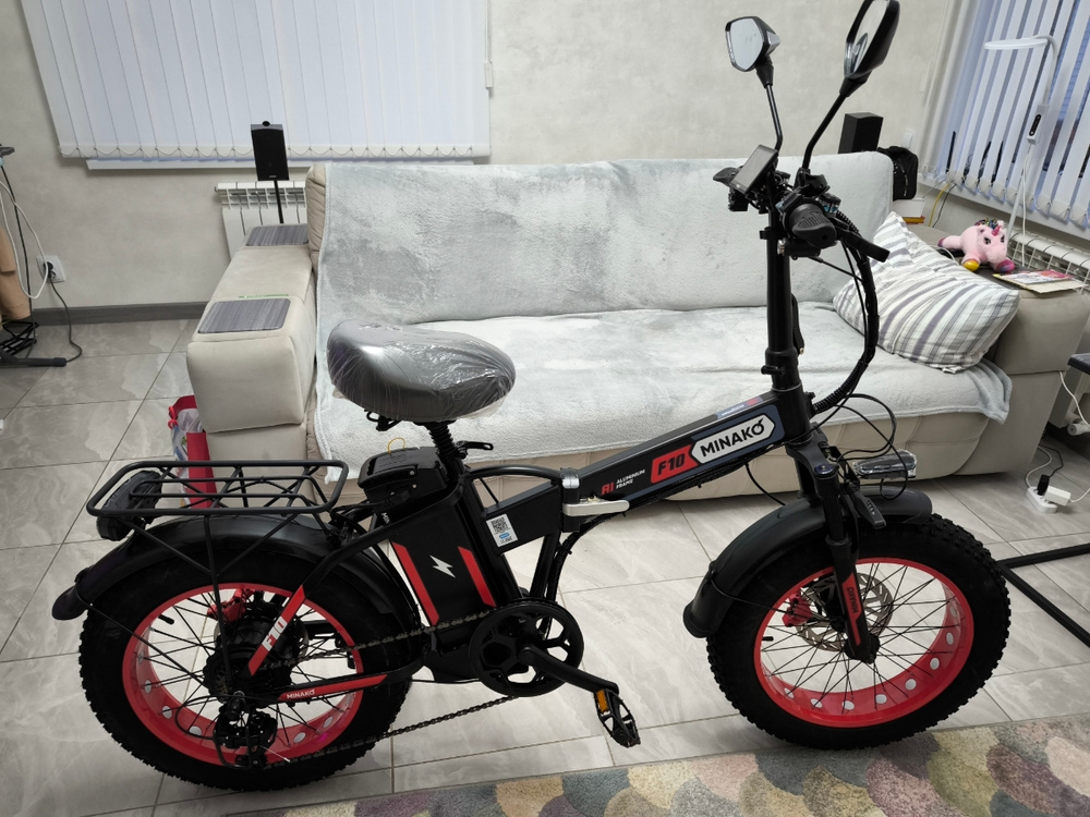 Электровелосипед для взрослых (фэтбайк), MINAKO F11 Lite 2025 Черный купить на OZON по низкой ...