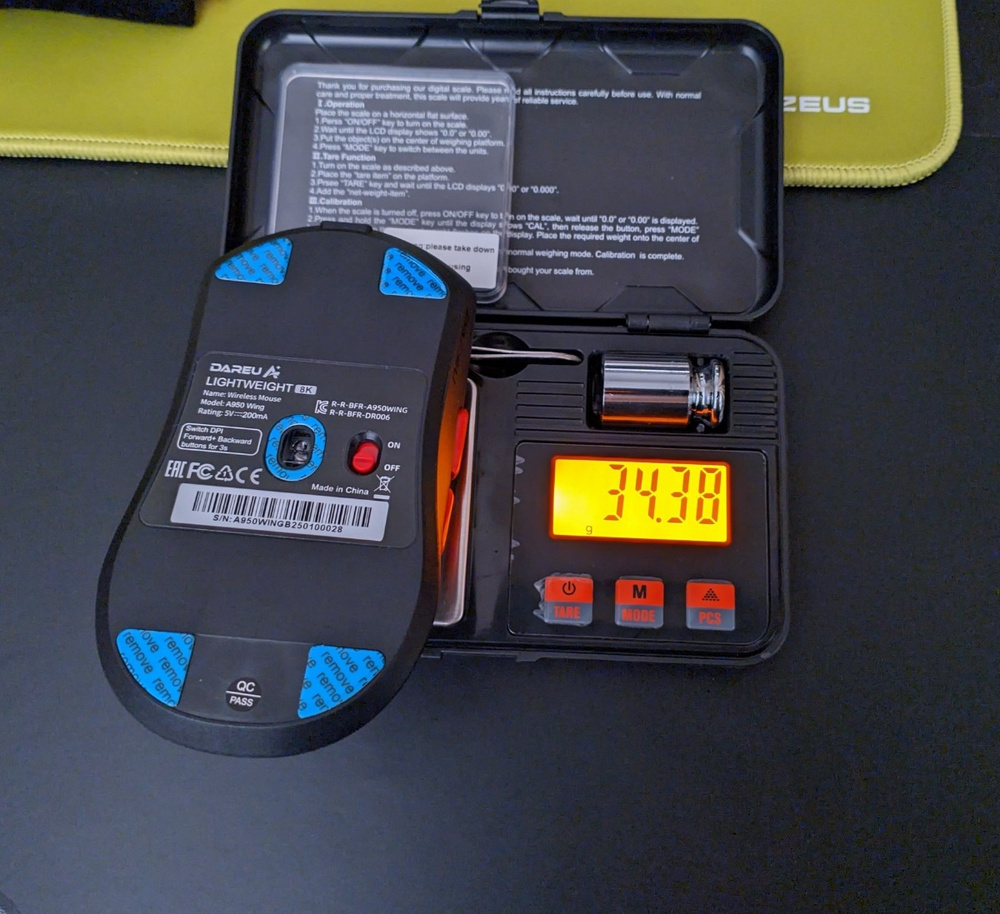 Игровая мышь беспроводная DAREU беспроводная A950-AIR-8K , белый, серый ...