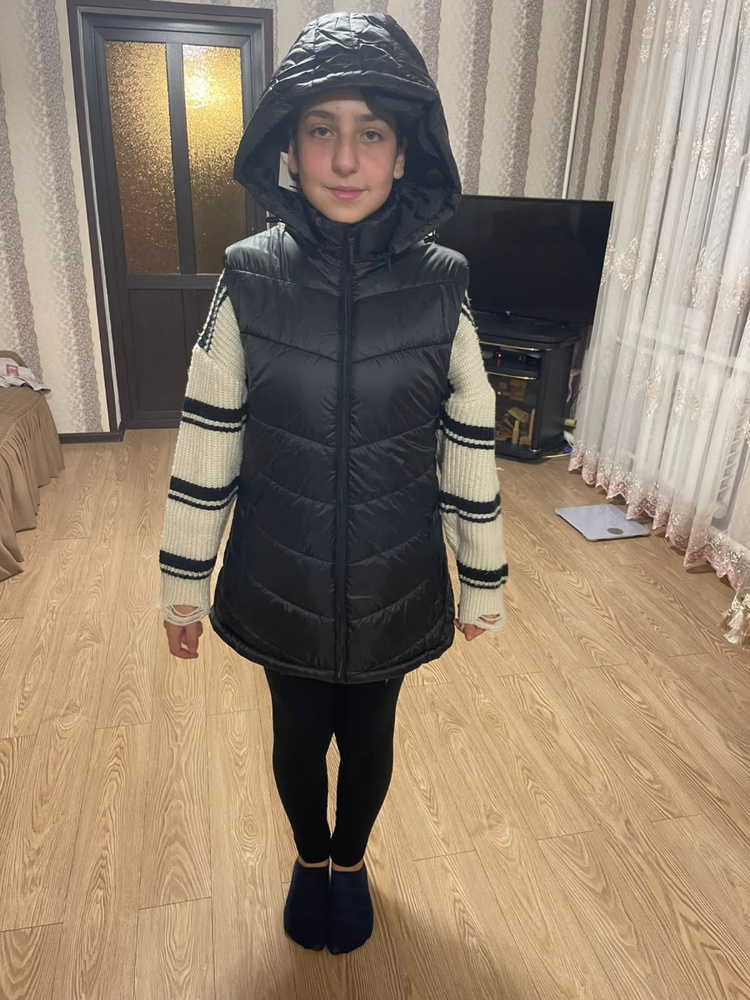 Жилет утепленный Женский KRONOS черный, размер 56 Синтетика Молния ...