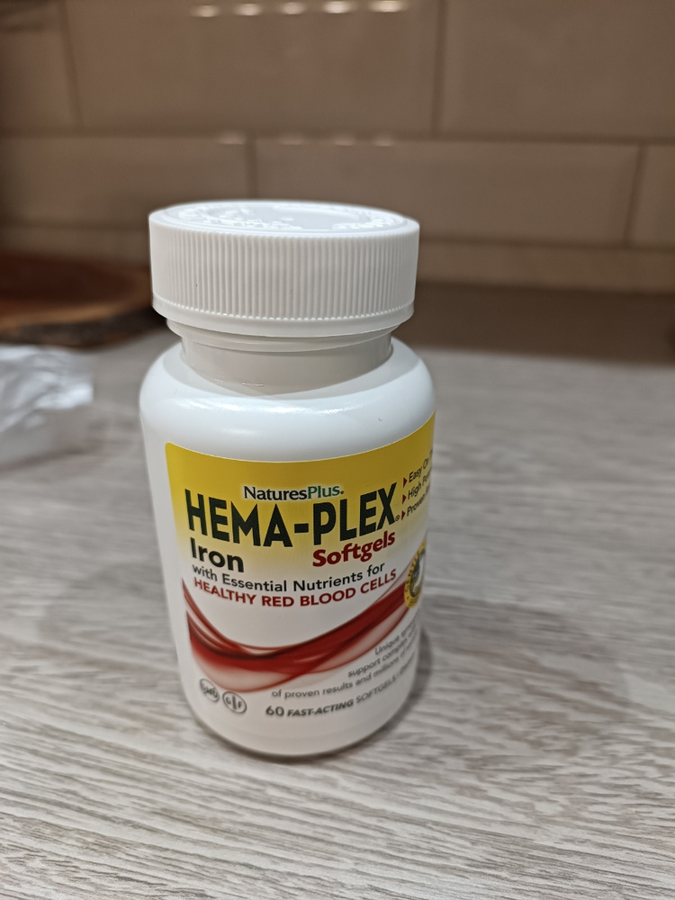 Витамины Железо Hema-plex 85 гм, 60 капсул / хема-плекс Iron 85 gm, 60 ...