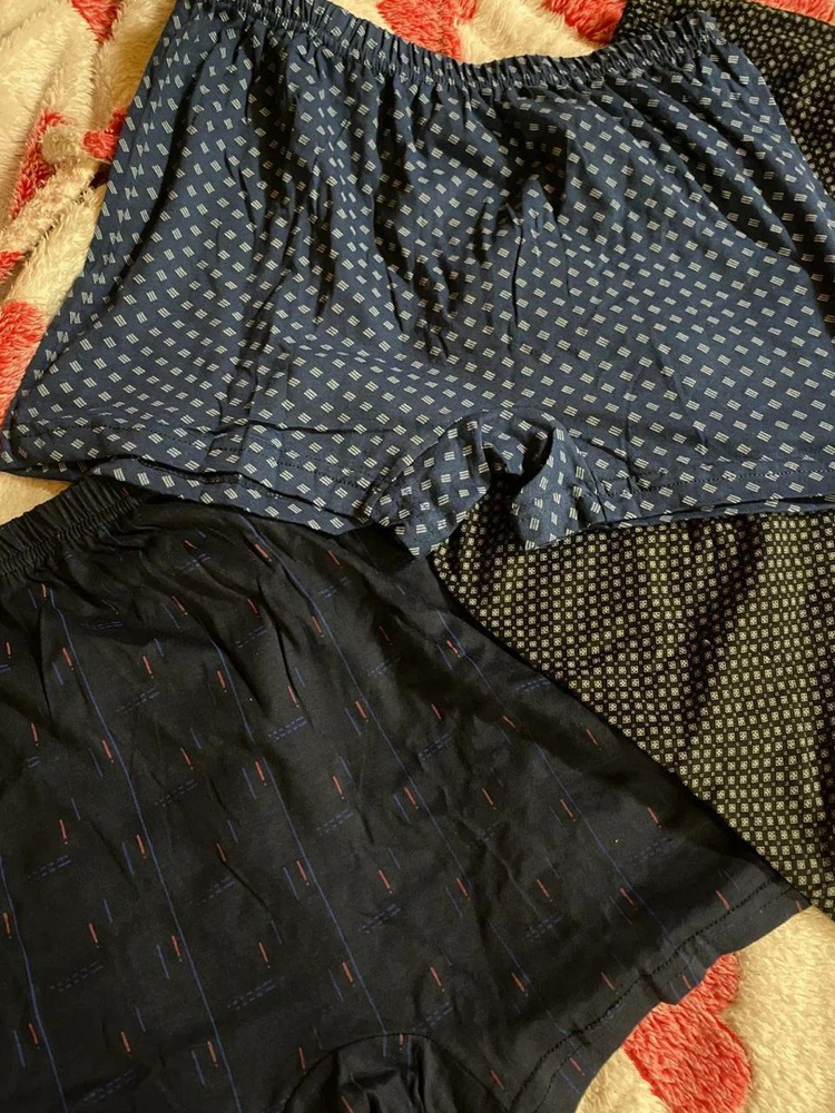 Комплект трусов Мужской RUSCOTTON шорты Хлопок черный, синий, размер 54 Средняя Россия ...