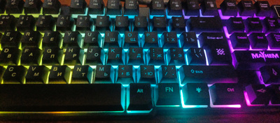Defender игровая клавиатура мембранная проводная Mayhem RGB (Full-size ...