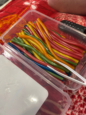 Жевательный мармелад CRAZY GUMMY STICK трубочки ассорти без посыпки, 602 гр, Канди Клаб Yummy ...