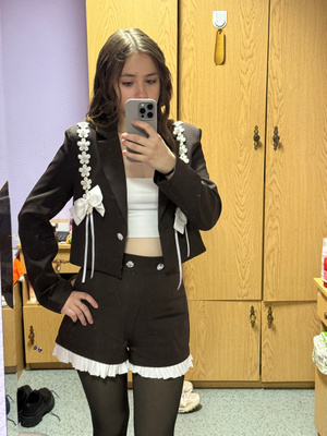 Комплект одежды Женский EMBERENS Повседневный двойка, с шортами мокко ...