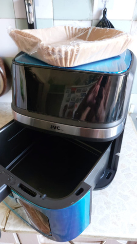 Аэрогриль JVC 8 литров c ЦВЕТНЫМ ДИСПЛЕЕМ JK-MB051, динамический обдув, КНИГА РЕЦЕПТОВ в ...