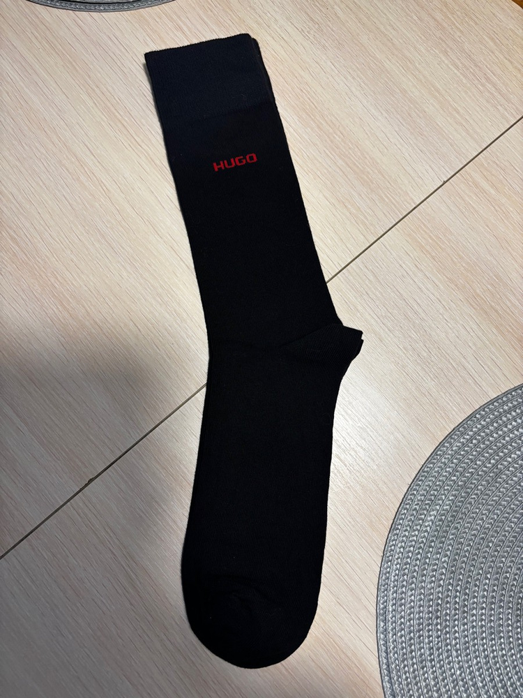 Носки Мужской HUGO, размер 43, 44 Хлопок, Полиамид На любой сезон черный Повседневный Португалия ...