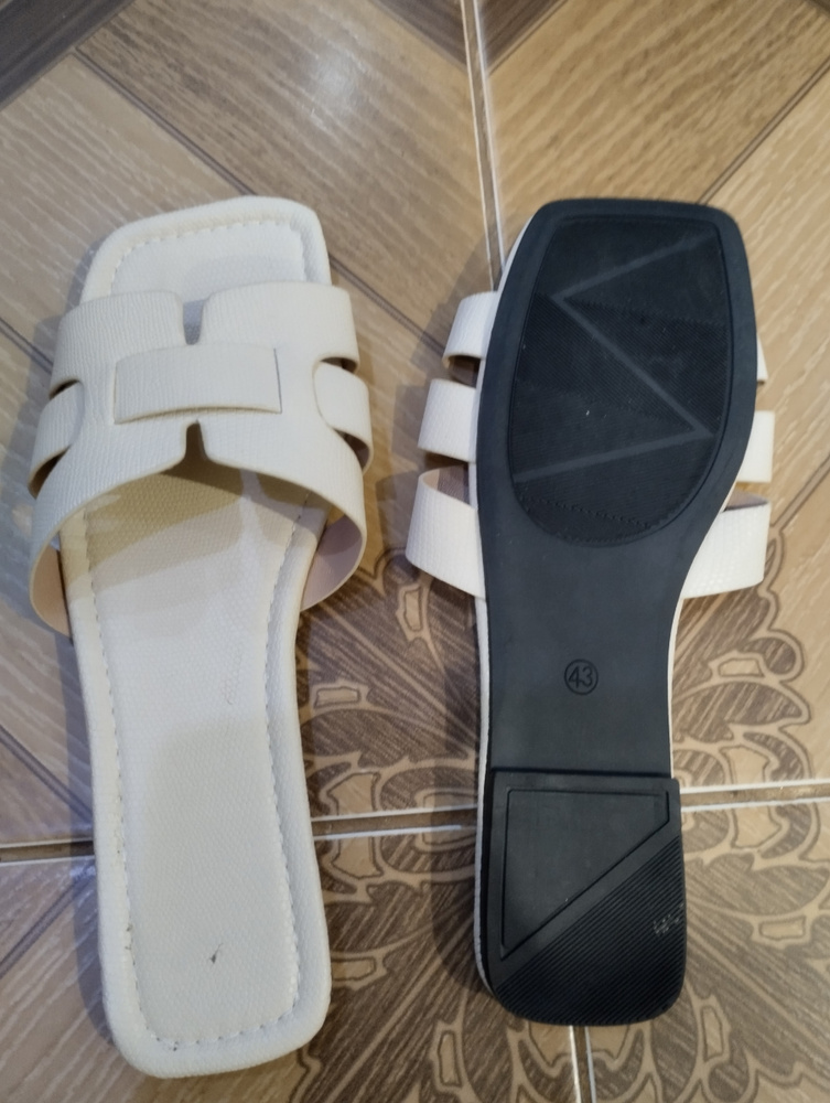 Шлепанцы Женский Feabrate, размер 39 Квадратный нос Без каблука T (узкая) Без застёжки Лето ...