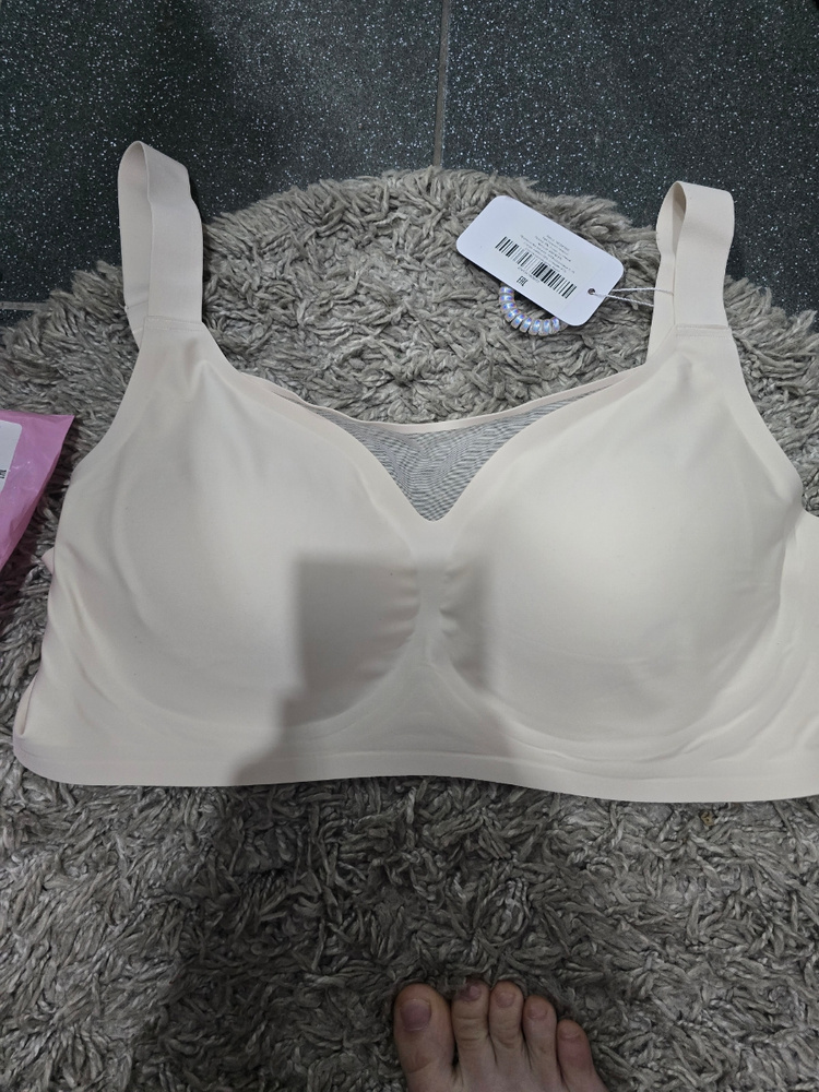 Бюстгальтер Женский WILDFREE бесшовный, без косточек, размер 90F, 95C латте, пудровый Нейлон ...