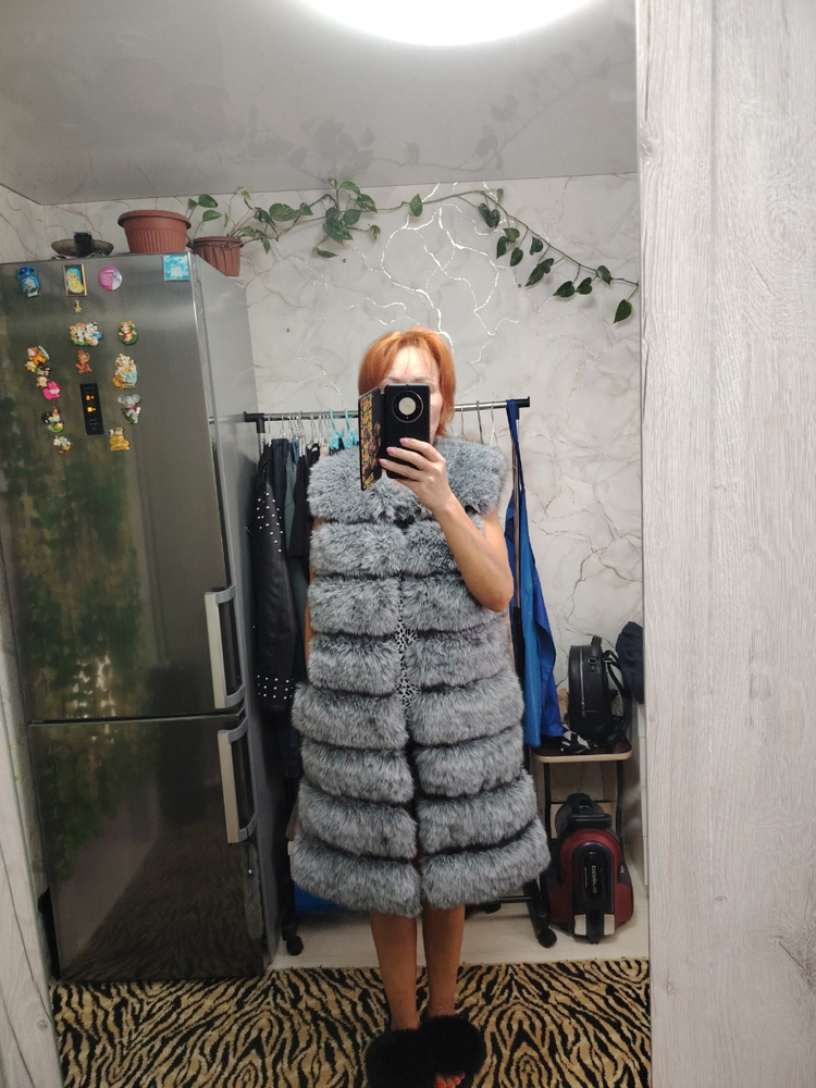 Жилет Женский KERNA серебристо-серый Softshell, Искусственная кожа, размер 56, 58 Мех свободный ...