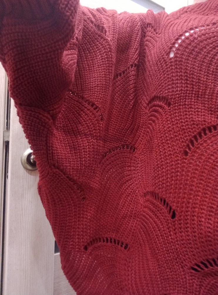 Свитер Женский MOOCIE синий Лавсан, размер 46 Без застежки Рюши оверсайз Длинный Однотонный ...