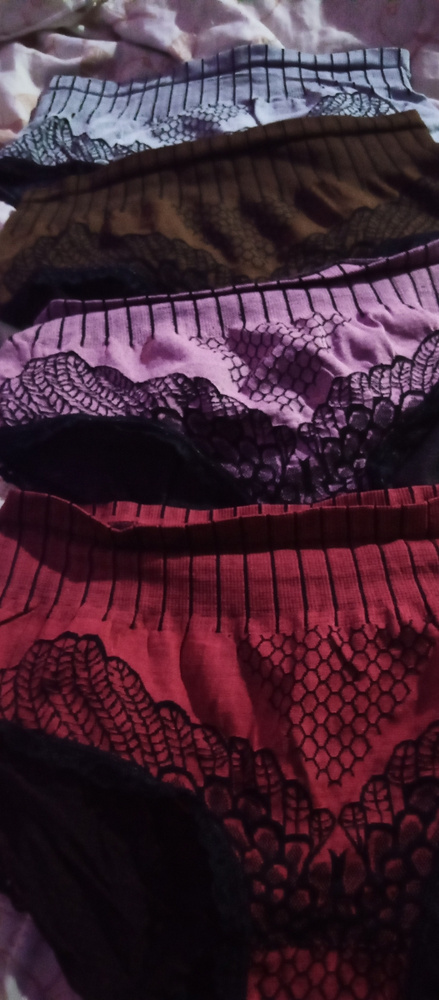 Комплект трусов Женский брифы Breathable Хлопок разноцветный размер 48 Кружево Китай