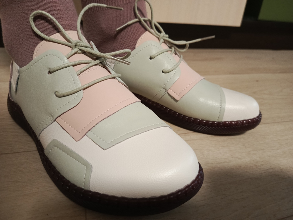 Туфли Женский Covani Натуральная кожа, размер 37 Без каблука 8 слиперы Россия Шнурки ...