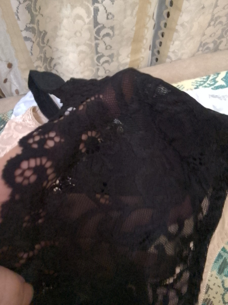 Комплект трусов Женский INTIMNO слипы Хлопок, Спандекс черный, размер 46, 48 Средняя Кружево ...