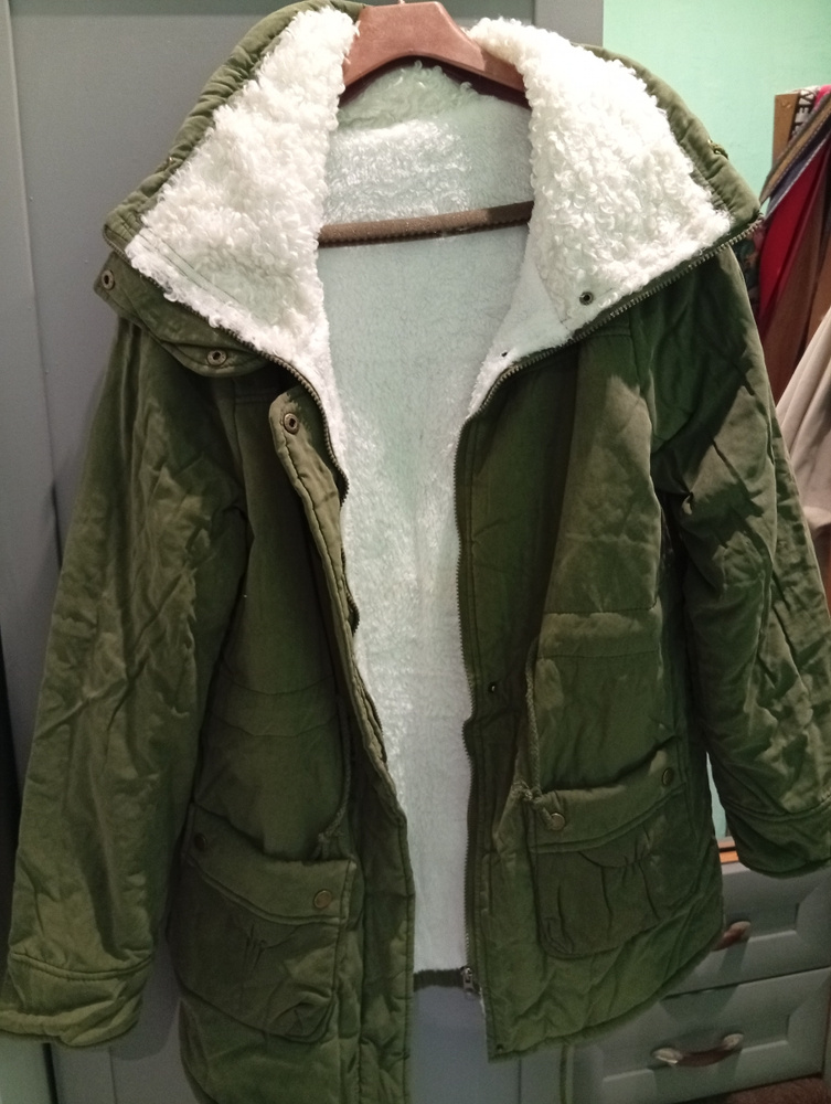 Пальто Женский ZinBee Воротник, Карманы бледно-синий Хлопок Длинный, размер 50 Зима Молния, Пояс ...