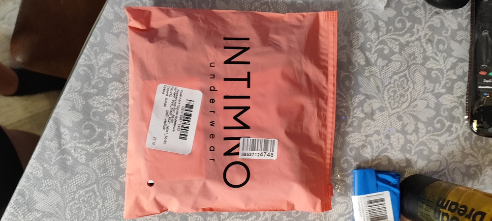 Комплект трусов Женский INTIMNO бразильяна, стринги Хлопок, Эластан белый, бежевый, размер 46 ...