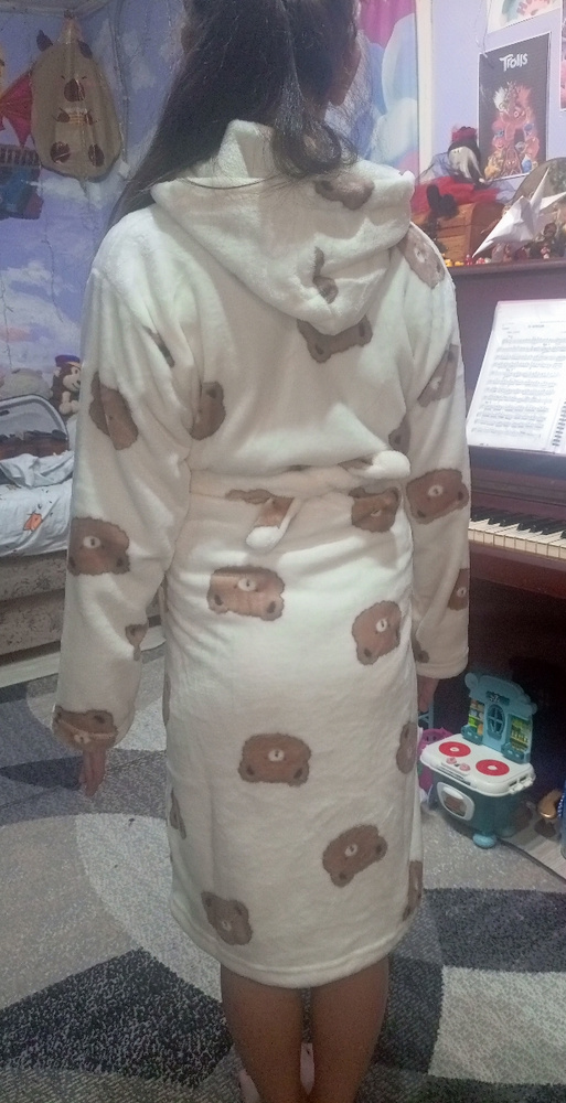 Халат Девочки, Мальчики Домашний черный, размер 160 Длинный Китай купить c доставкой на OZON по ...