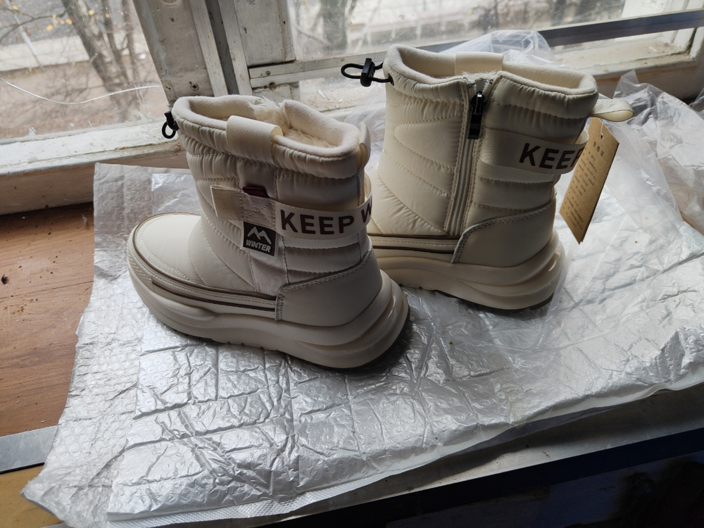 Сапоги Женский, Мужской MOOCIE, размер 38 белый Зима T (узкая) Трапециевидный Молния купить c ...