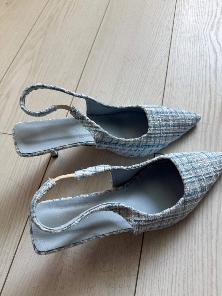 Тапочки Женский MOOCIE, размер 38 синий Бахрома Заострённый нос Китай Стандартный средний (до 9 ...