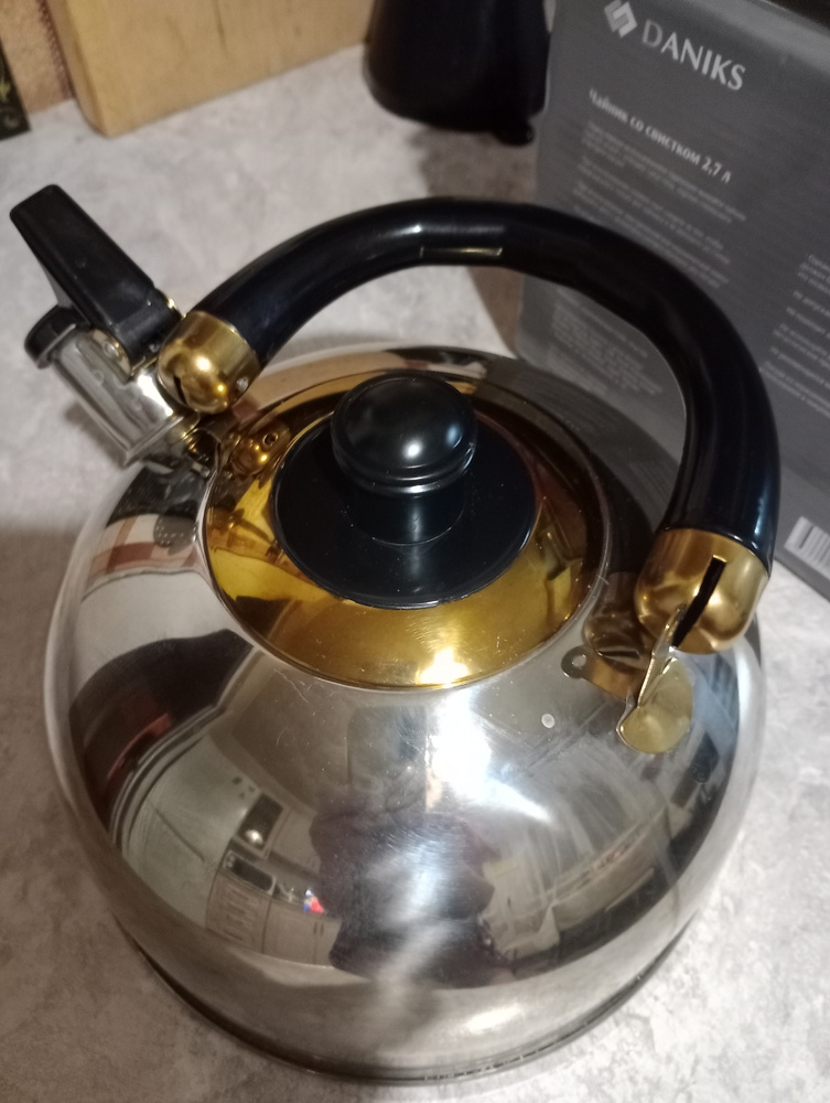 Daniks Чайник для плиты со свистком 2,7 л из нержавеющей стали купить на OZON по низкой цене ...