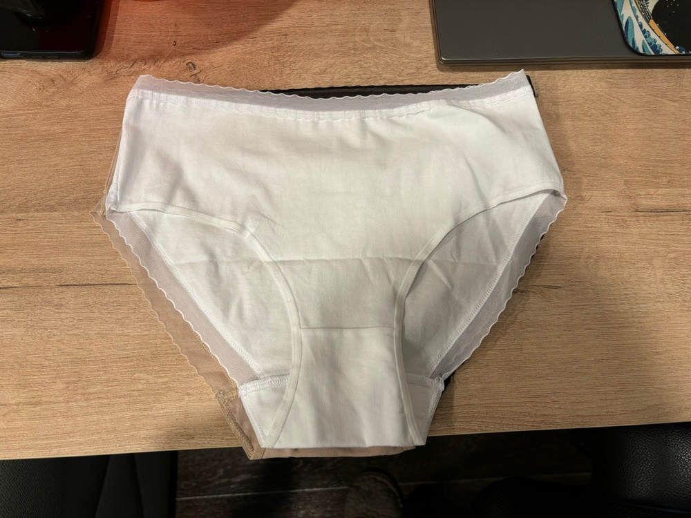 Комплект трусов Женский OIRO слипы Хлопок, Лайкра синий, изумрудный, размер 54, 56 Средняя Китай ...