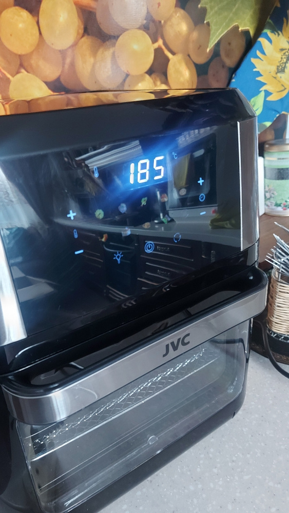 Аэрогриль JVC 5,5 литров с ЦВЕТНЫМ дисплеем JK-MB043, 7 автопрограмм, таймер 60 минут, подсветка ...