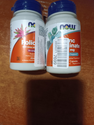Фолиевая кислота 800 мг/ Folic Acid NOW/ 250 таблеток с витамином В12 ...