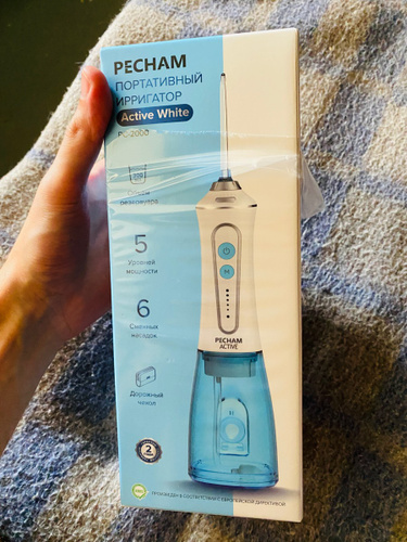 Ирригатор для полости рта портативный PECHAM Active PC-2001, 6 насадок с кейсом и дорожным ...