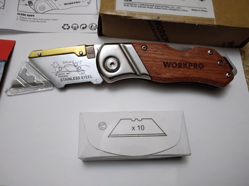 WORKPRO Многофункциональный нож с деревянной ручкой и 10 быстросменными лезвиями купить на OZON ...