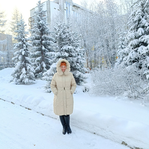 Пальто Женский Aviva бордовый Полиэстер Пух-перо, размер 52 Зима Молния ...