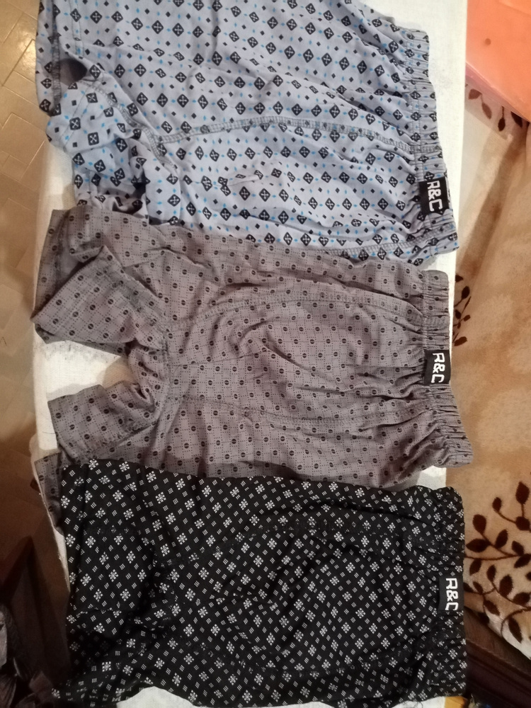 Комплект трусов Мужской RUSCOTTON Хлопок серый, синий, размер 54 Средняя Россия Домашний Другое ...