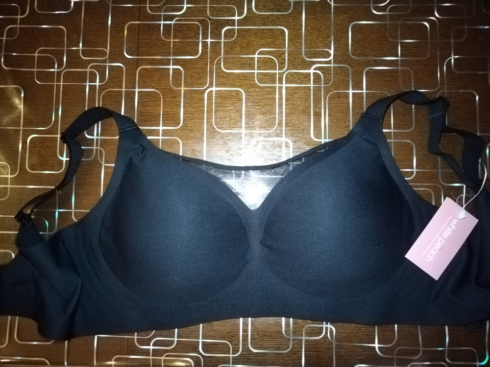 Бюстгальтер Женский white peach бесшовный, размер 85E, 85F бежевый Нейлон, Спандекс Домашний ...