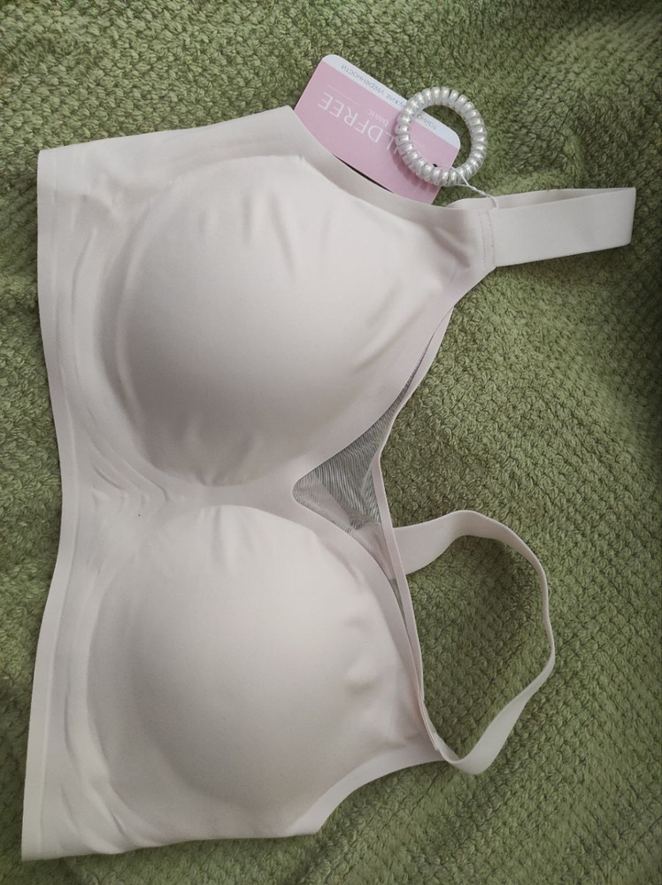 Бюстгальтер Женский WILDFREE бесшовный, без косточек, размер 90F, 95C латте, пудровый Нейлон ...