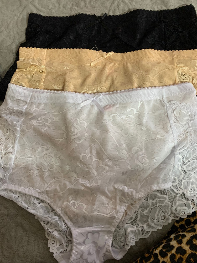 Комплект трусов Женский OIRO слипы Хлопок, Лайкра белый, бежевый, размер 48, 50 Средняя Китай ...