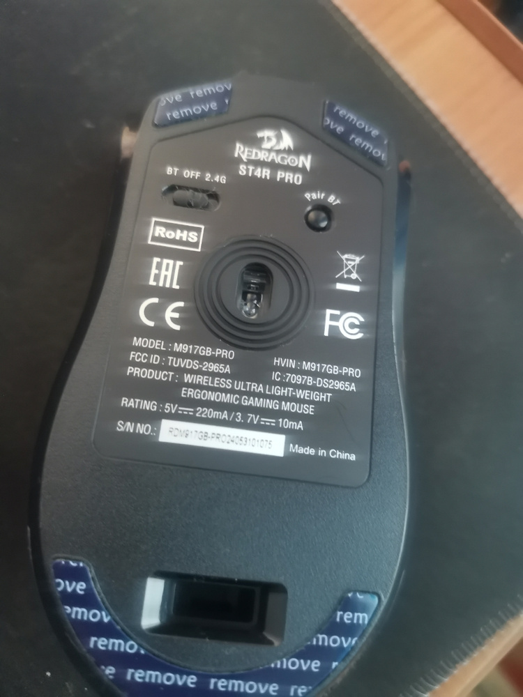 Игровая мышь беспроводная Redragon беспроводная Sniper PRO, 10 кнопок, 16000 dpi , розовый,72213 ...