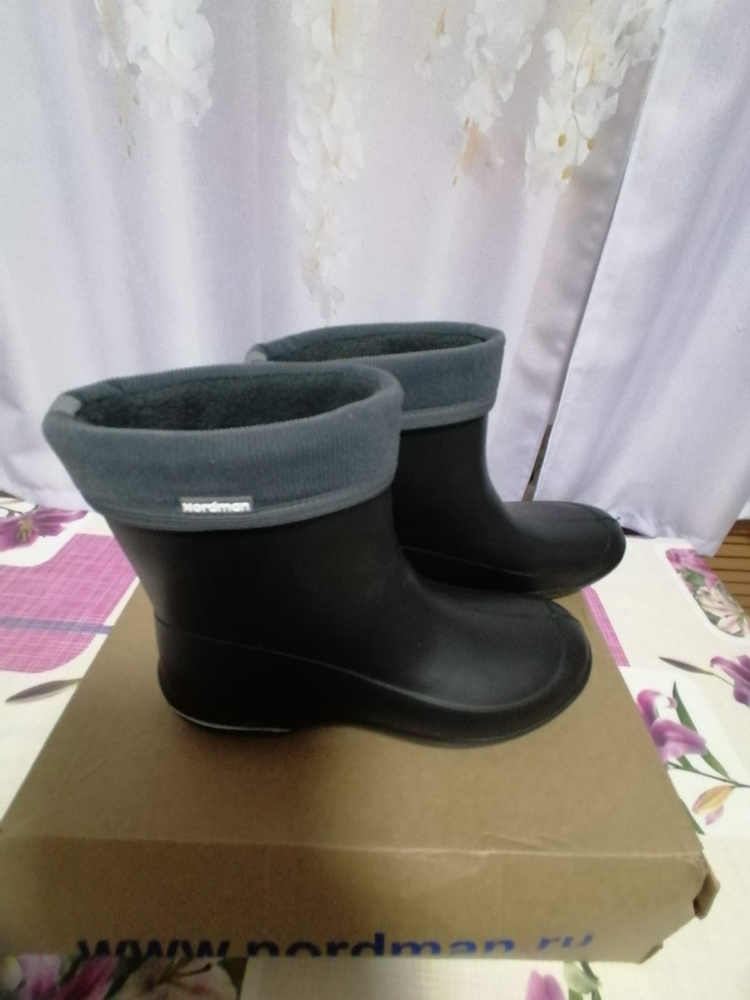 Сапоги резиновые Женский Nordman 5 черный EVA Россия Без застёжки Демисезон Рельефный рисунок ...