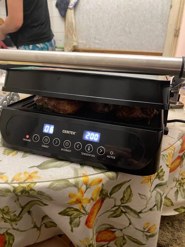 Мини-гриль электрический Centek CT-1448 для приготовления горячих блюд, сэндвичей и вафель, 800 ...