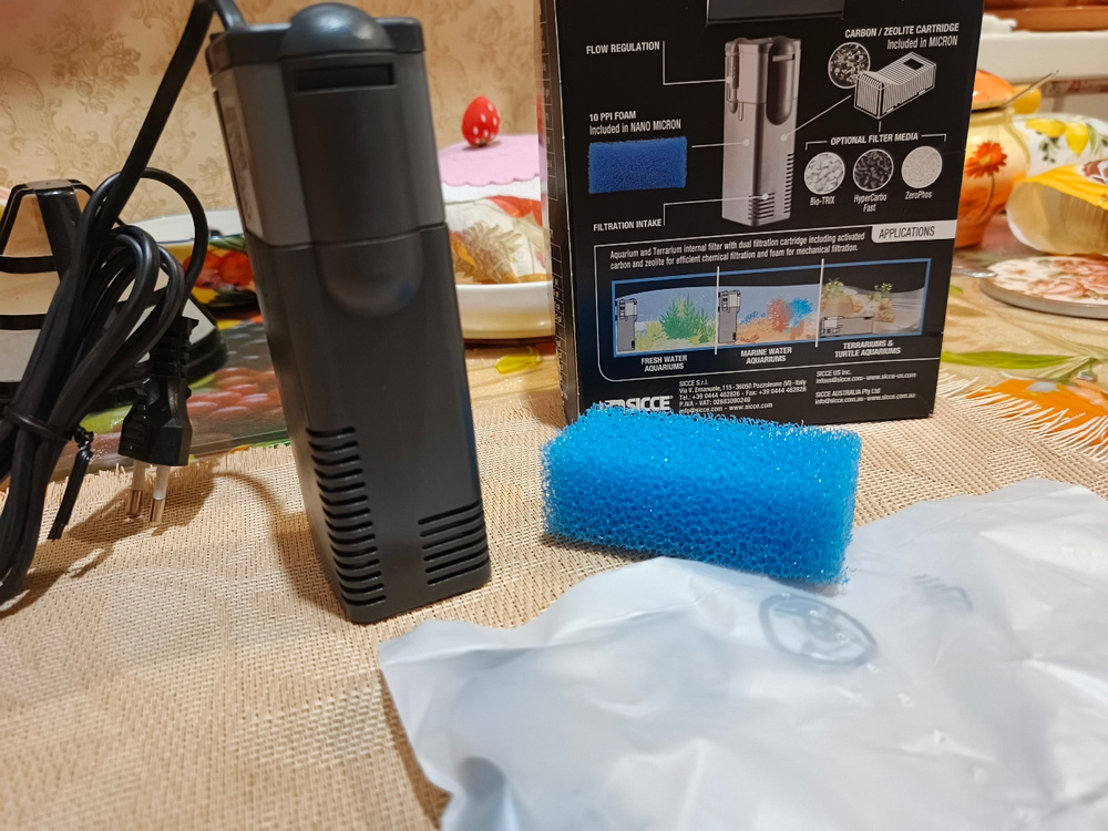 Внутренний фильтр Sicce Micron Power Filter, 300 л/ч, для аквариумов ...