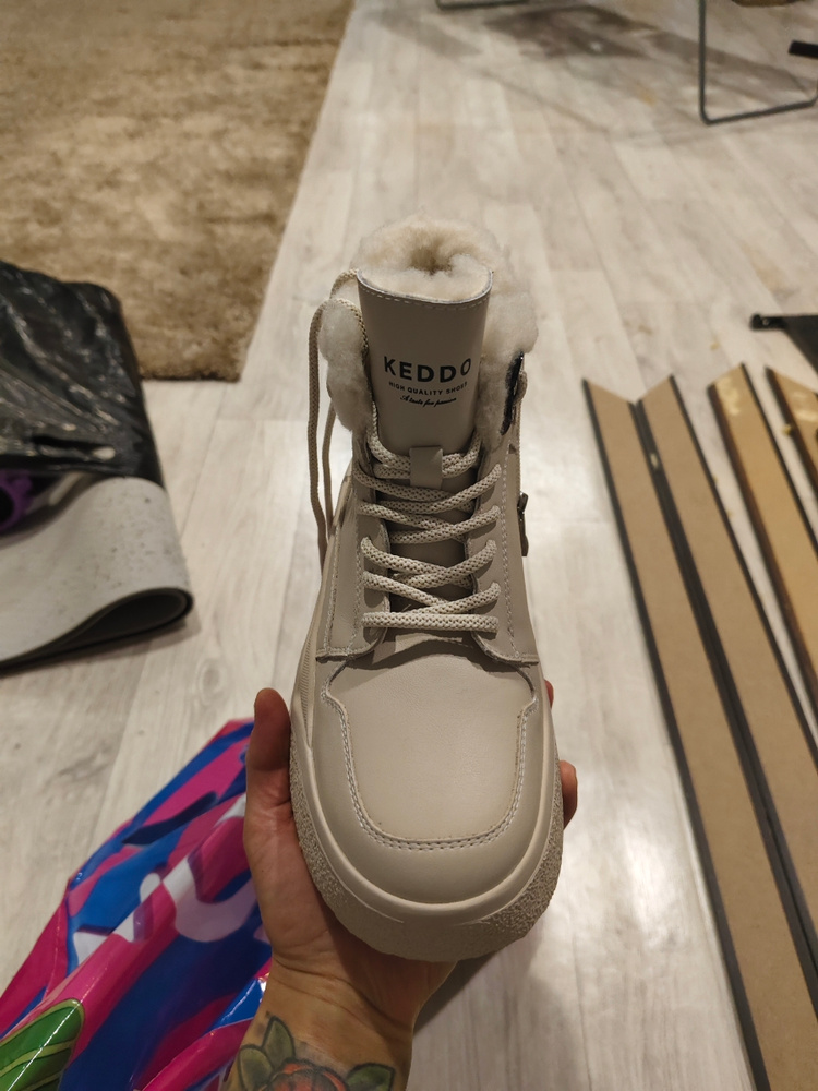 Кроссовки Женский Keddo Нубук, размер 37 6 Зима Шнурки, Молния Платформа Великобритания купить c ...