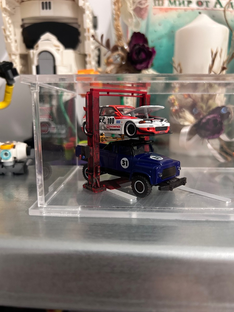 Модельный витринный шкаф для автомобилей ручной рисунок 1 / 64 стереограф, миниатюрные сцены ...