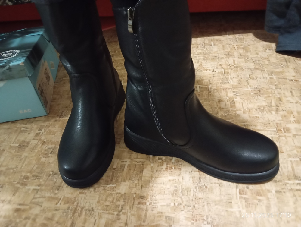 Сапоги Женский fafala полусапоги, размер 36 черный, черный кварц Зима 7 ...