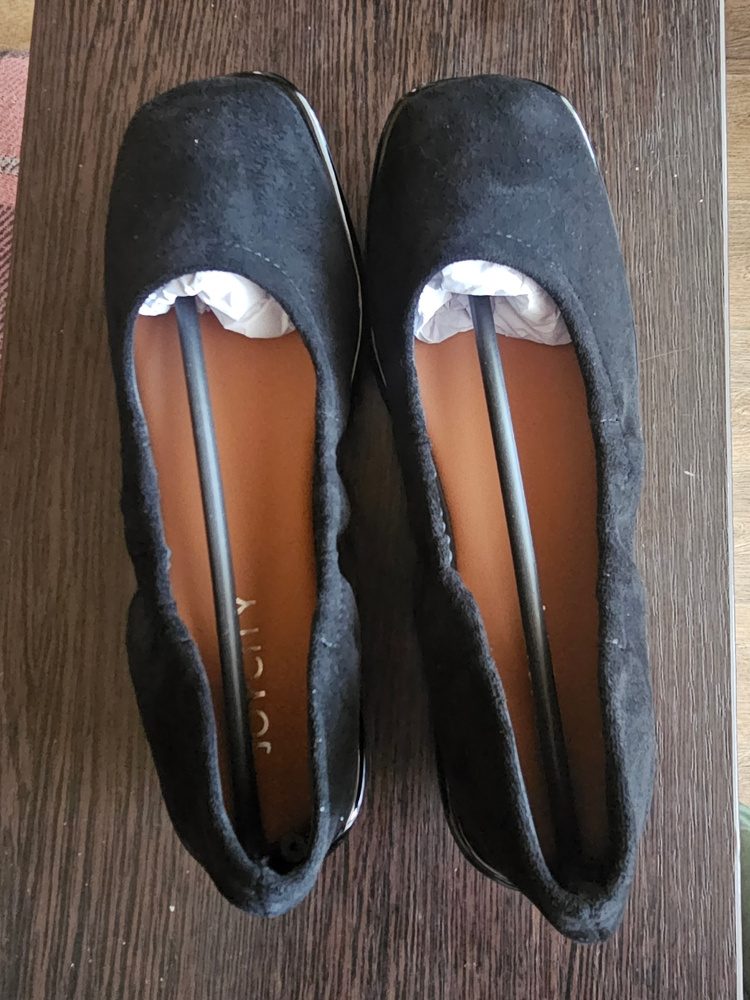 Балетки Женский JOYCITY Искусственная кожа, размер 41 6 Россия на резинке Квадратный нос, Легкая ...