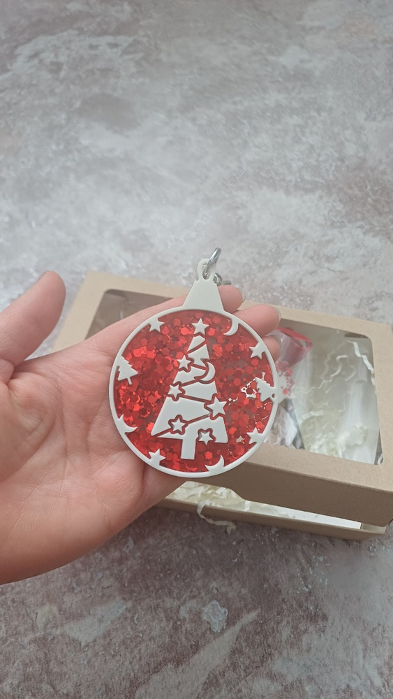 Набор ёлочных игрушек из эпоксидной смолы ручной работы Зимняя Сказка ...