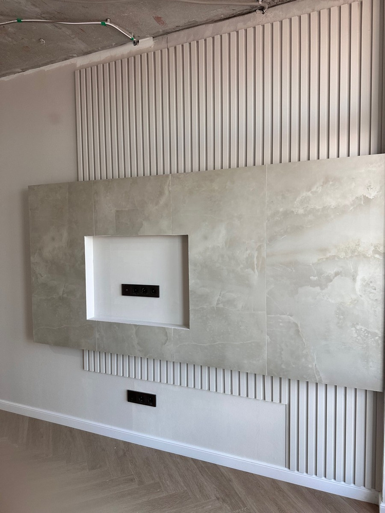 Стеновые панели реечные декоративные рейки на стену Дуб бунратти черная основа 690х505 мм