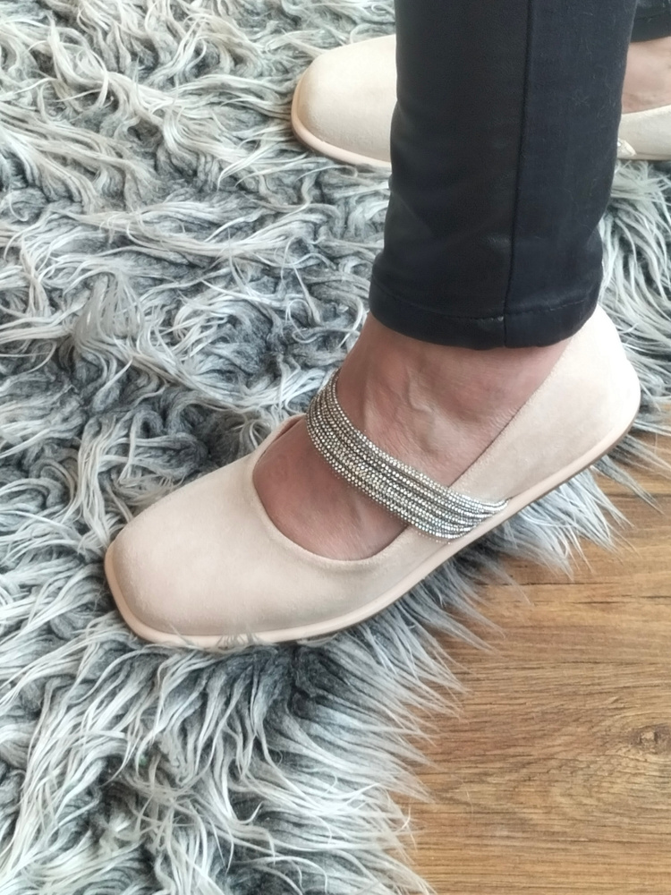 Балетки Женский JOYCITY Искусственная кожа, размер 41 6 Россия лодочки Блестки, Бисер Закрытый ...