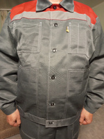 Костюм рабочий Мужской ВОСТОК Спецодежда, размер 60, 62 серый, красный Грета Пуговицы Карманы На ...