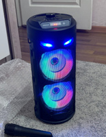 Колонка беспроводная портативная bluetooth блютуз ZQS 4239, караоке с микрофоном, колонка с лэд ...