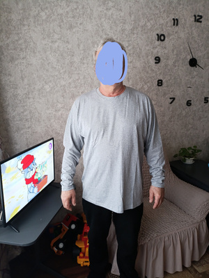 Лонгслив Мужской MR. BIGMAN темно-синий Длинный, размер 66 Хлопок прямой Однотонный Повседневный ...