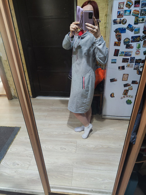 Платье Женский Yrtoes серый годе Повседневный Длинный Политекс Шнуровка, размер 44 Пояс оверсайз ...